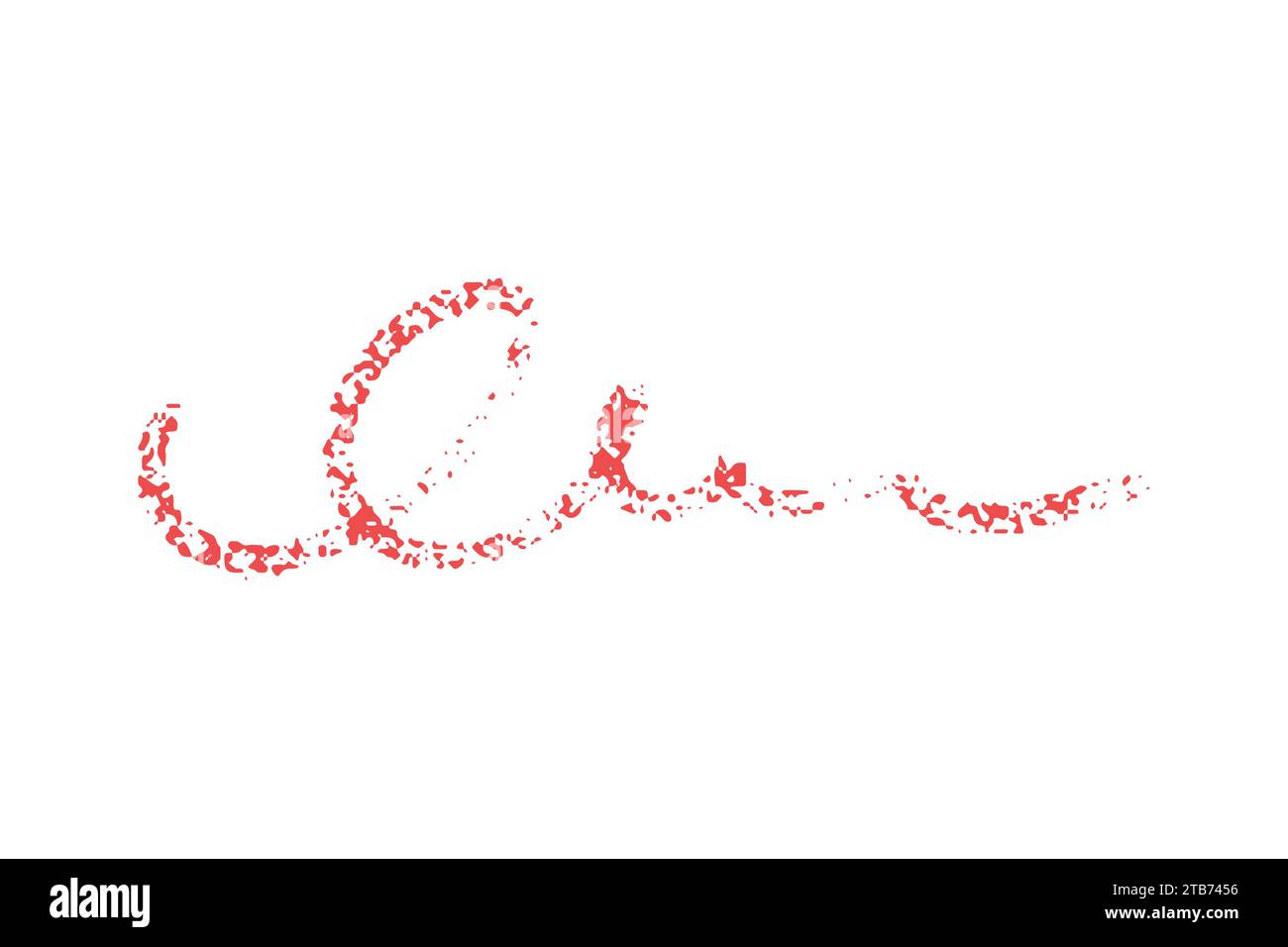 crayon emphasis underline. Hand drawn red charcoal curly lines ...