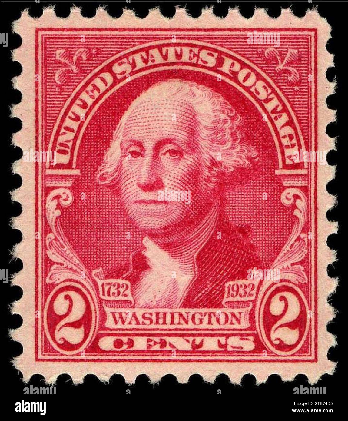 Washingtonton bicentennial stamp, 2c, issue of 1932 Stock Photo - Alamy