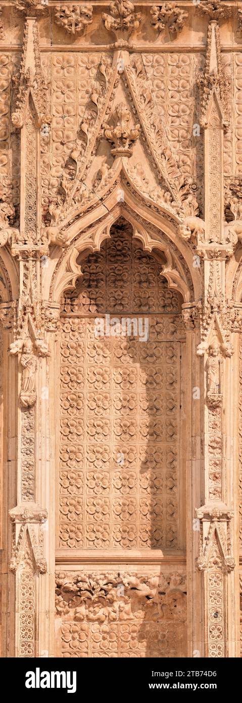 Detail of the ornate rood screen in the medieval cathedral at Lincoln ...