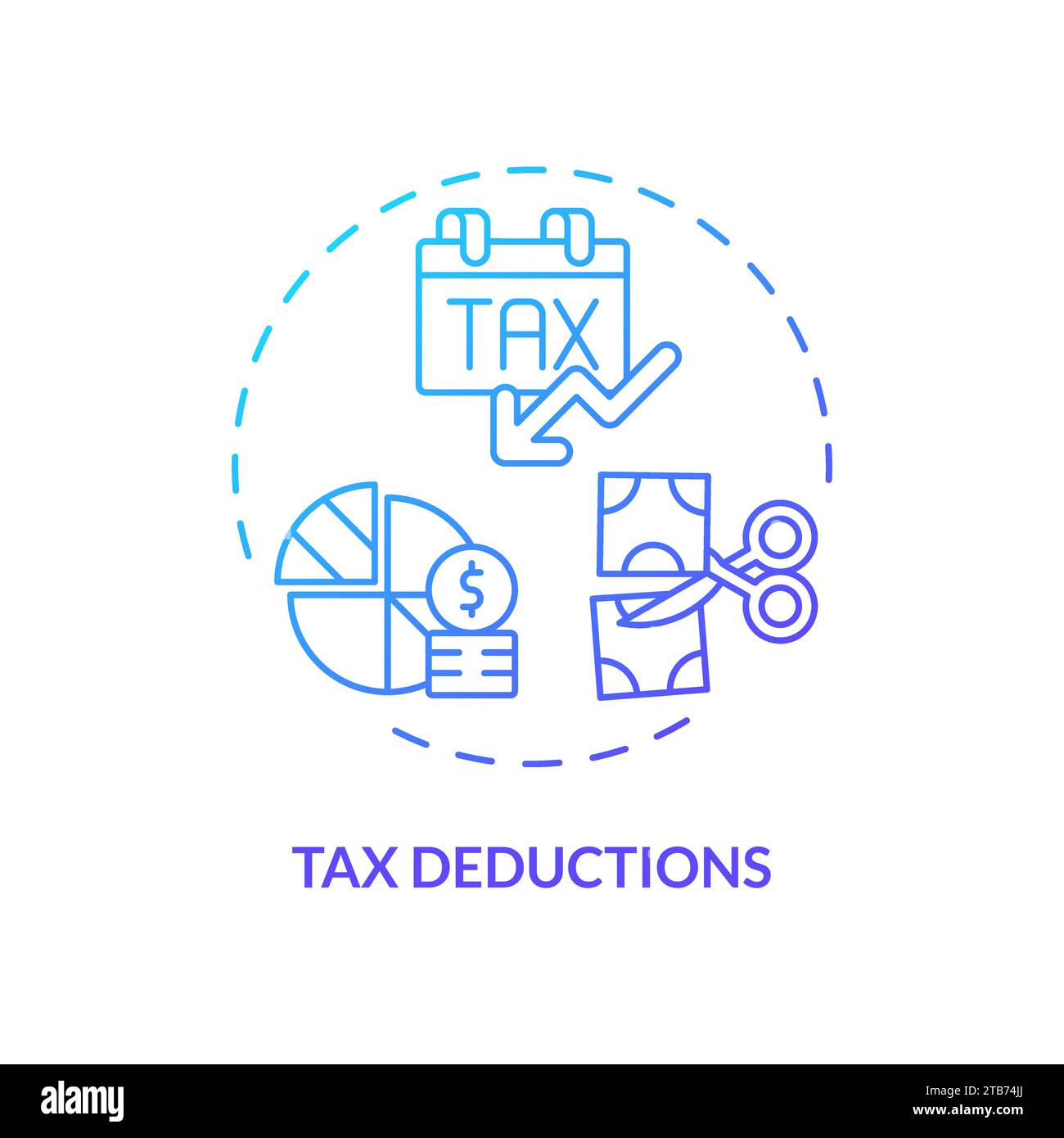 Tax deduction blue gradient concept icon Stock Vector Image & Art - Alamy