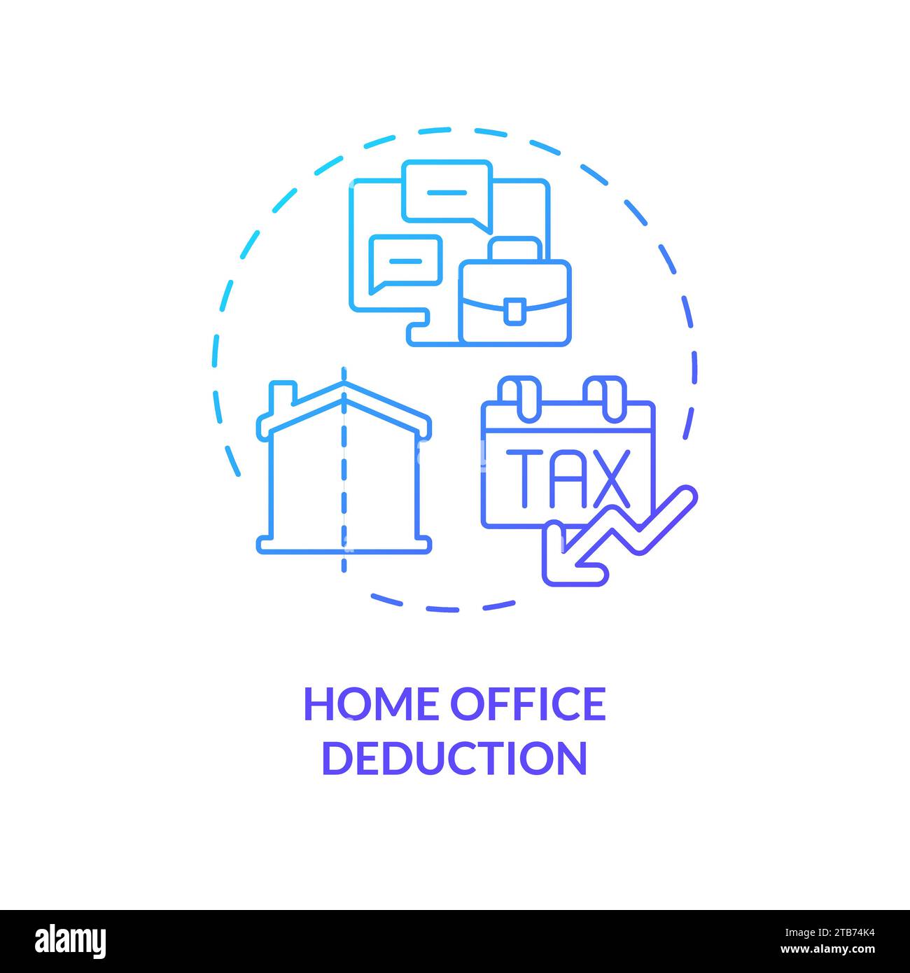 Home office deduction blue gradient concept icon Stock Vector Image ...