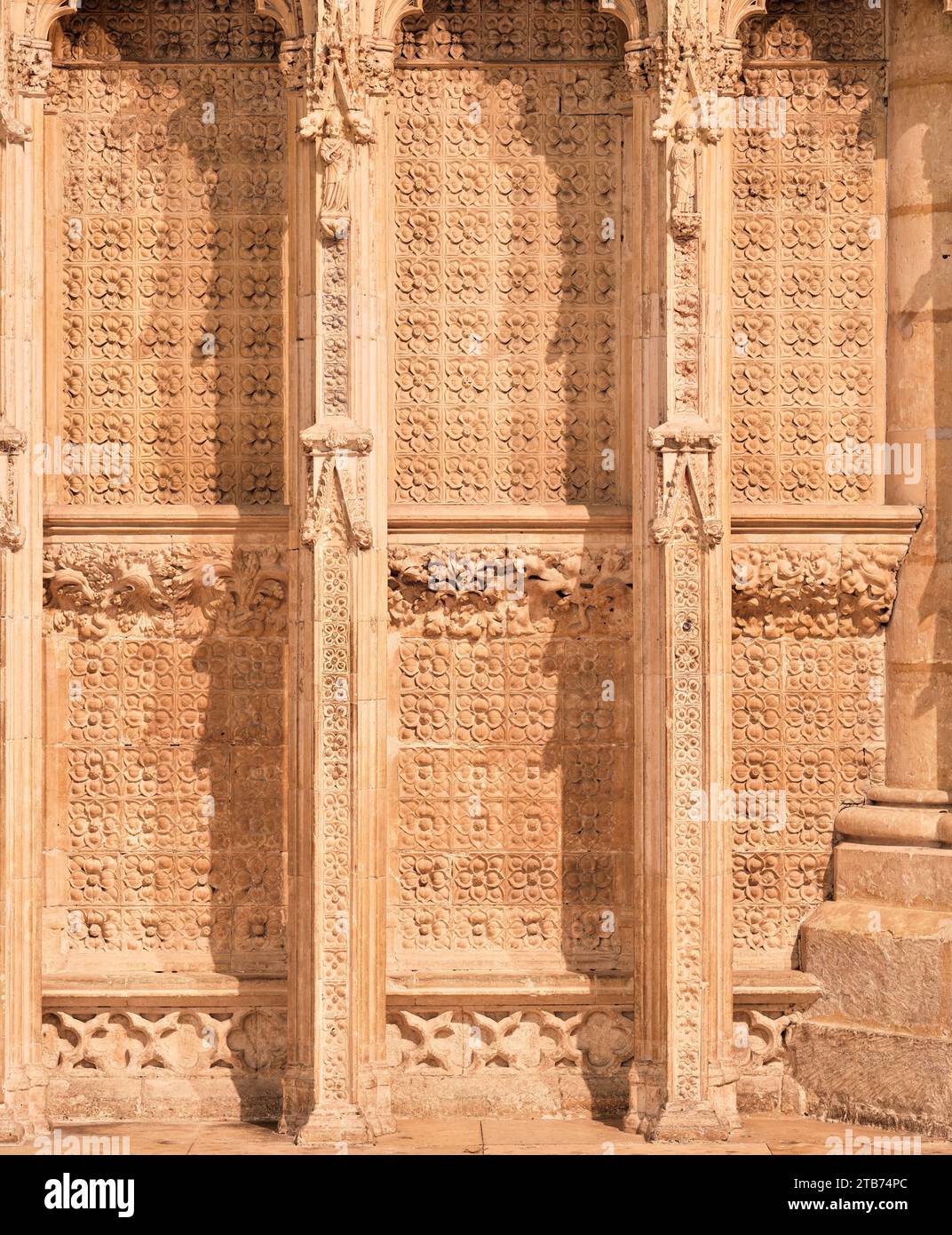 Detail of the ornate rood screen in the medieval cathedral at Lincoln ...