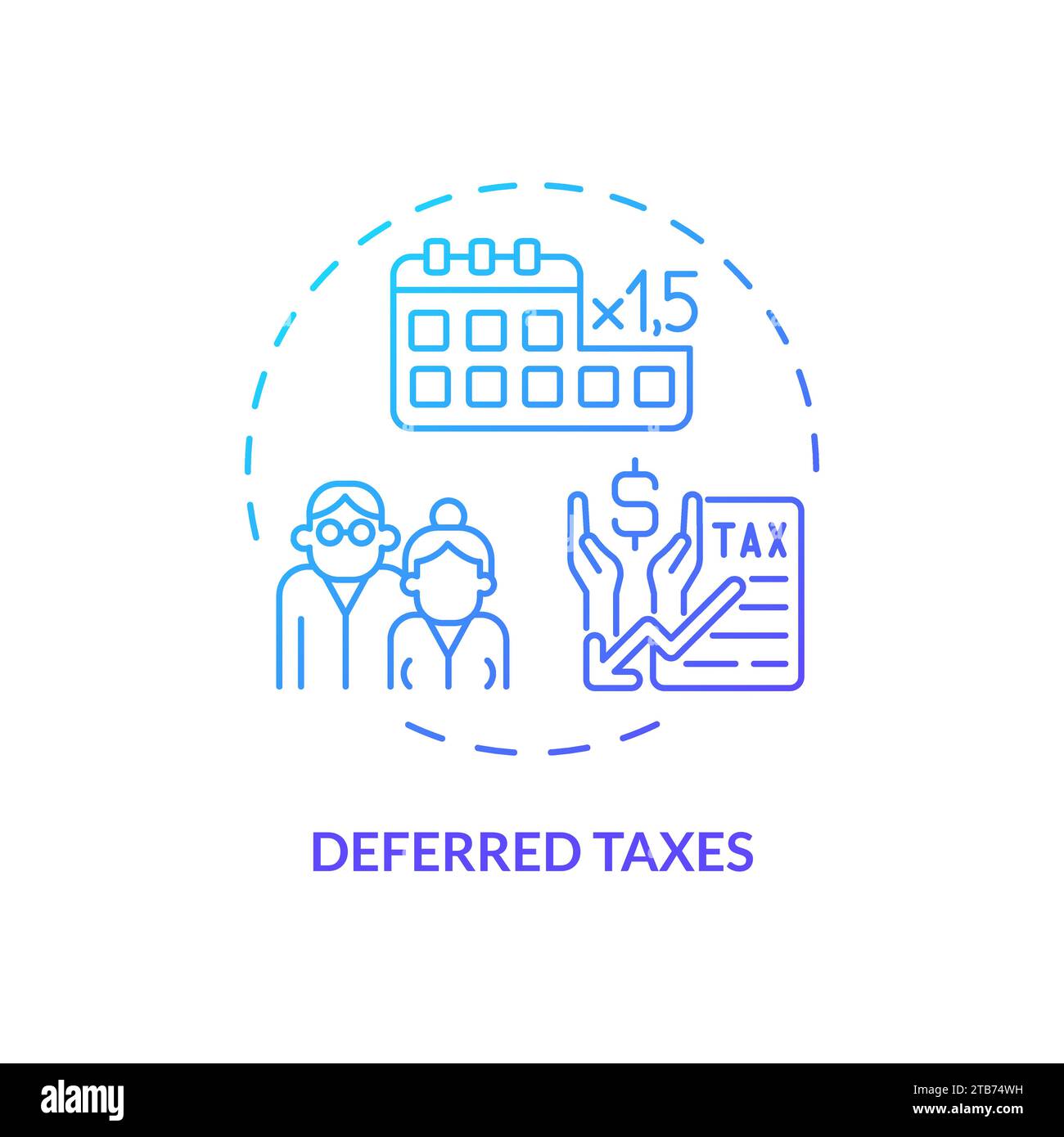 Deferred taxes blue gradient concept icon Stock Vector Image & Art - Alamy