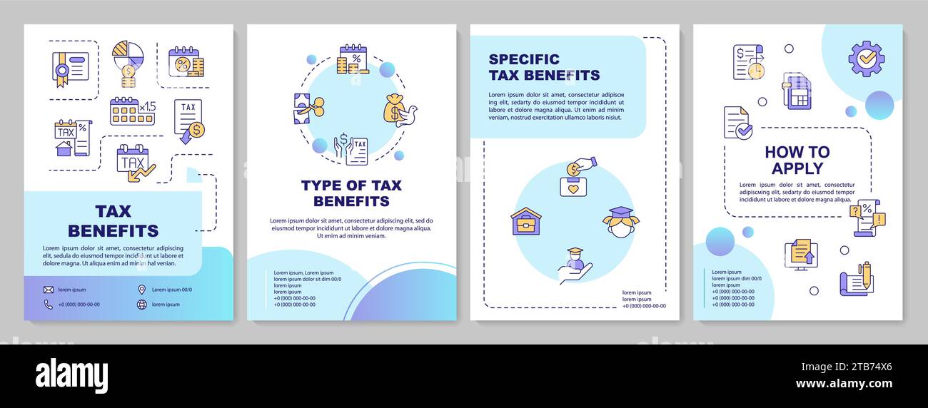 Tax relief blue gradient brochure template Stock Vector Image & Art - Alamy