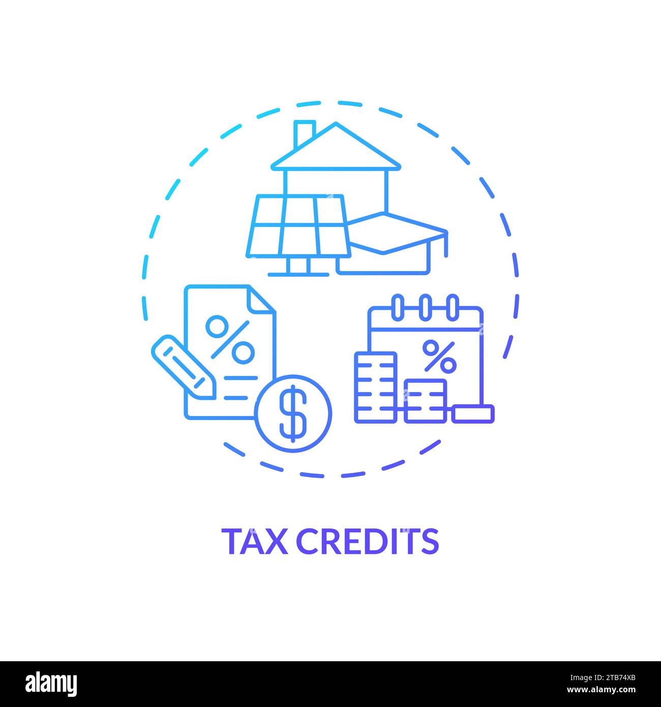 Tax credits blue gradient concept icon Stock Vector Image & Art - Alamy