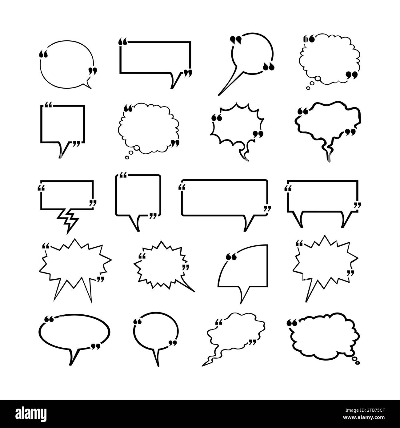 Quote box frame set for the great design of speech quotation marks ... Quote box frame set for the great design of speech quotation marks ...