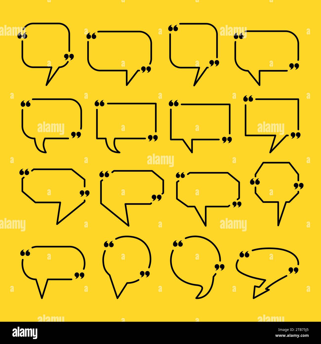 Quote box frame set for the great design of speech quotation marks ... Quote box frame set for the great design of speech quotation marks ...
