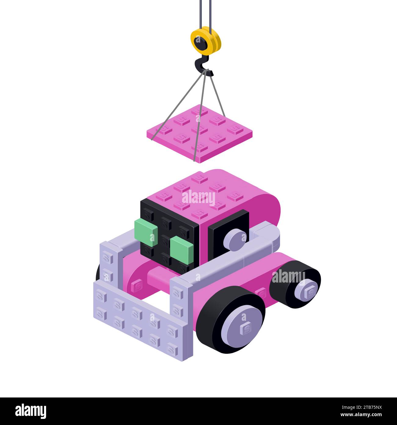 Production of a pink robot. Vector Stock Vector Image & Art - Alamy