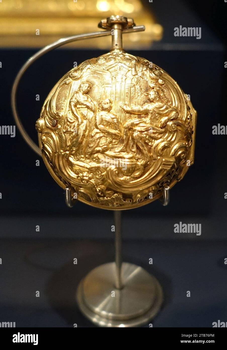 Watch, Robert Stroud, London, 18th century AD, embossed gold, enamel ...