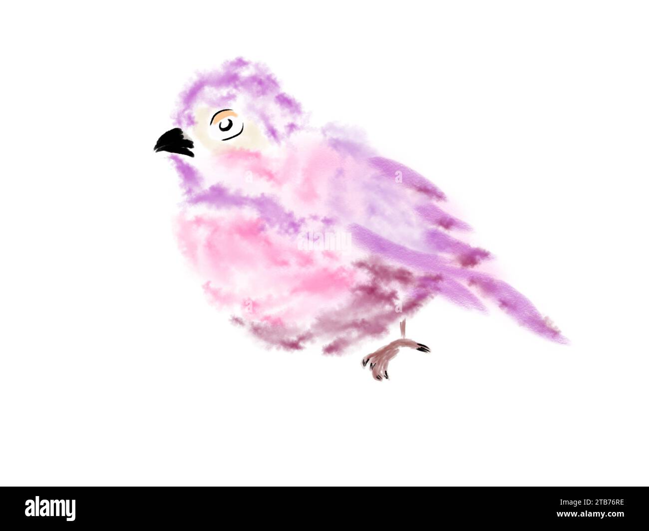 Simple sketch of a bird in minimal colors. Color illustration for ...