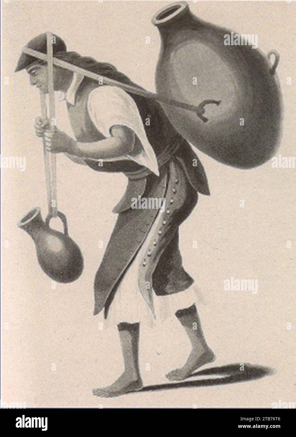Water carrier in Mexico by Claudio Linati 1828 Stock Photo - Alamy