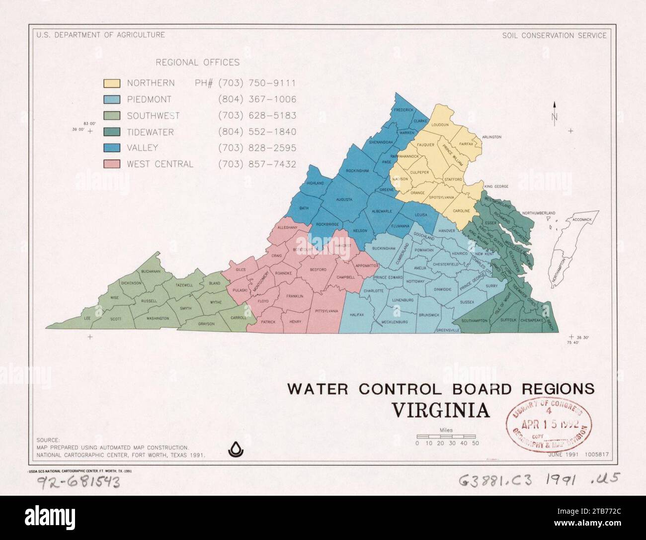 Water Control Board regions, Virginia Stock Photo - Alamy