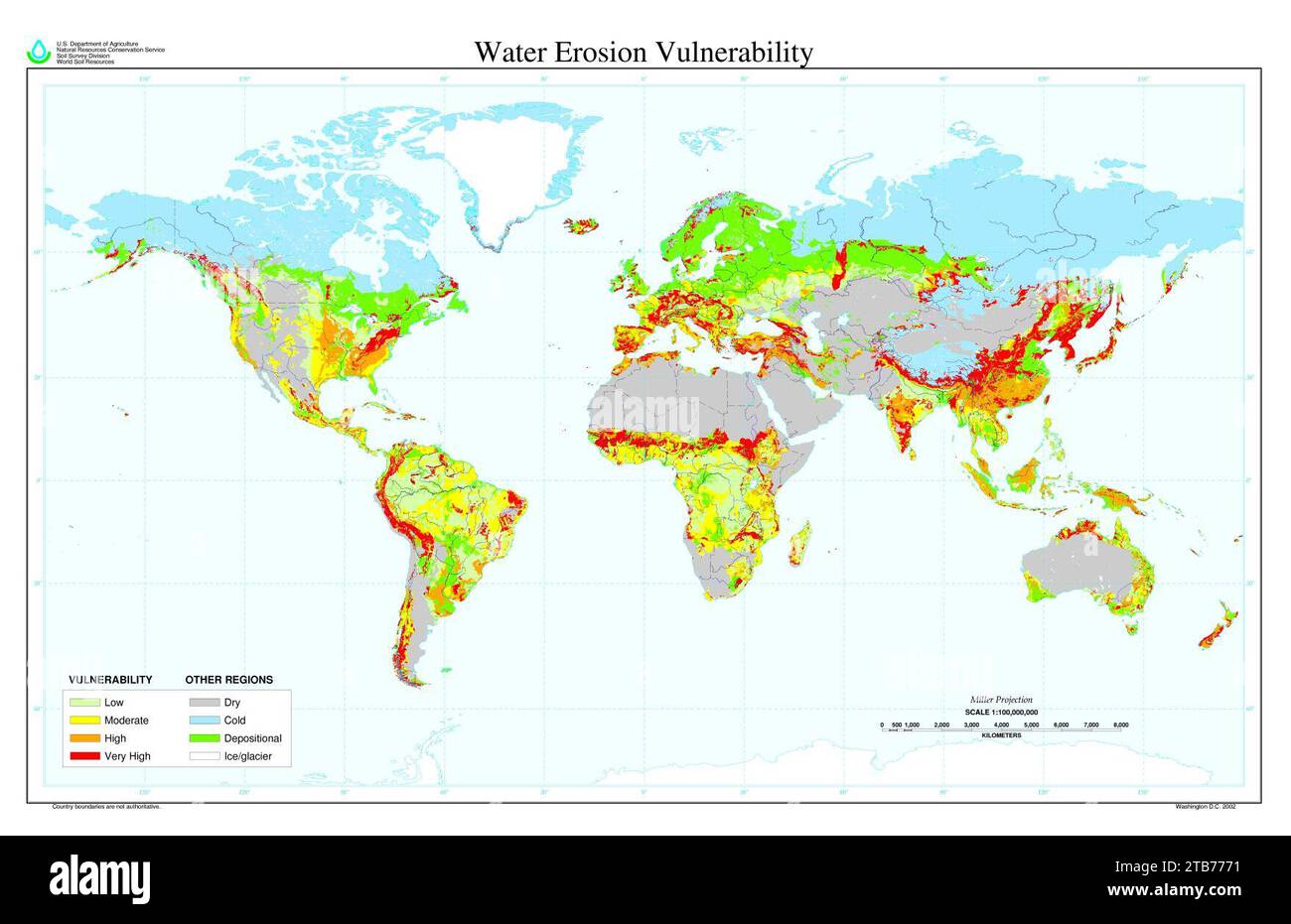Water erosion map Stock Photo - Alamy