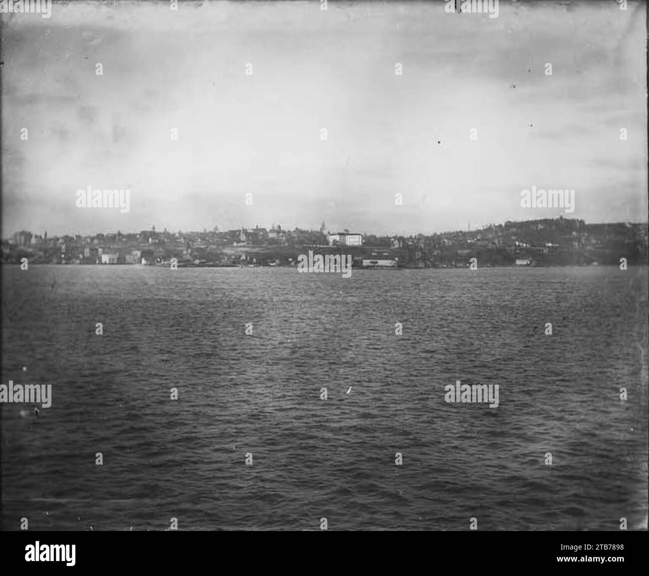 Waterfront view of Nome, Alaska and harbor during the Gold Rush ...