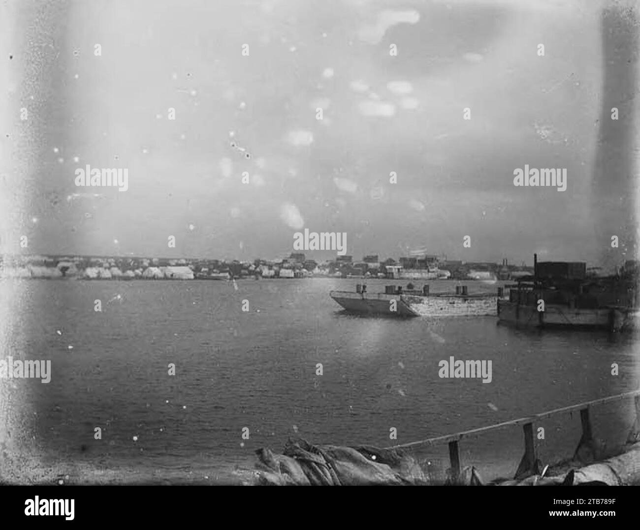 Waterfront view of Nome, Alaska and harbor during the Gold Rush ...