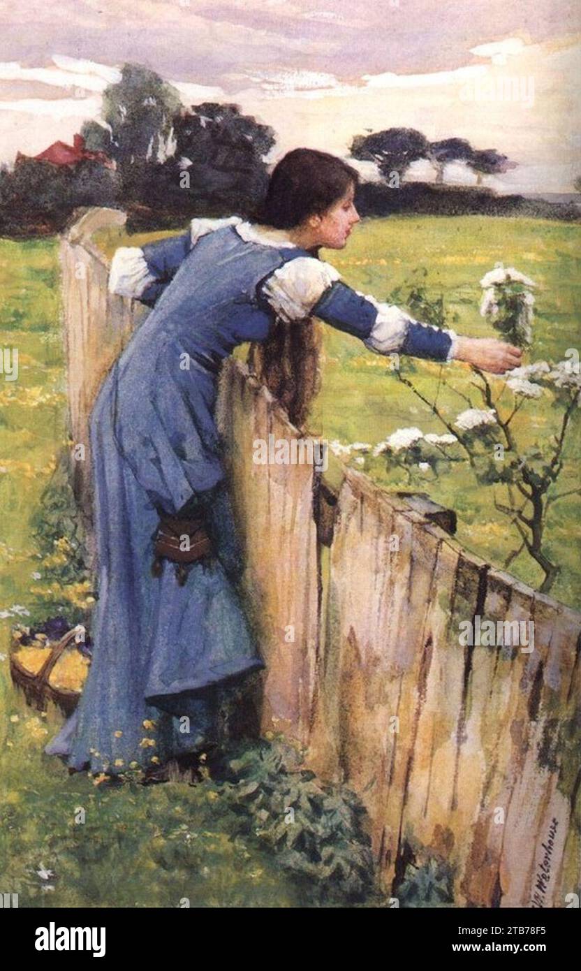 Waterhouse, JW - The Flower Picker (1900 Stock Photo - Alamy