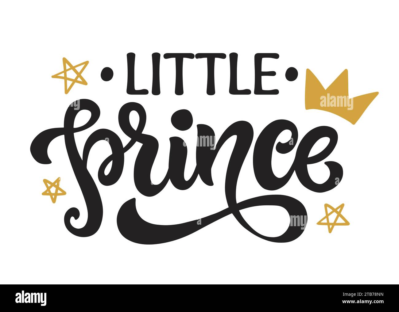 Little Prince hand written lettering typography Stock Vector Image ...