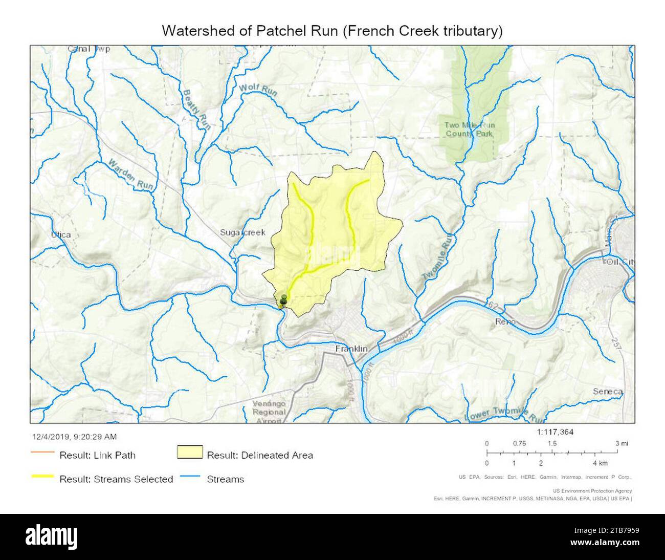 Watershed of Patchel Run (French Creek tributary Stock Photo - Alamy