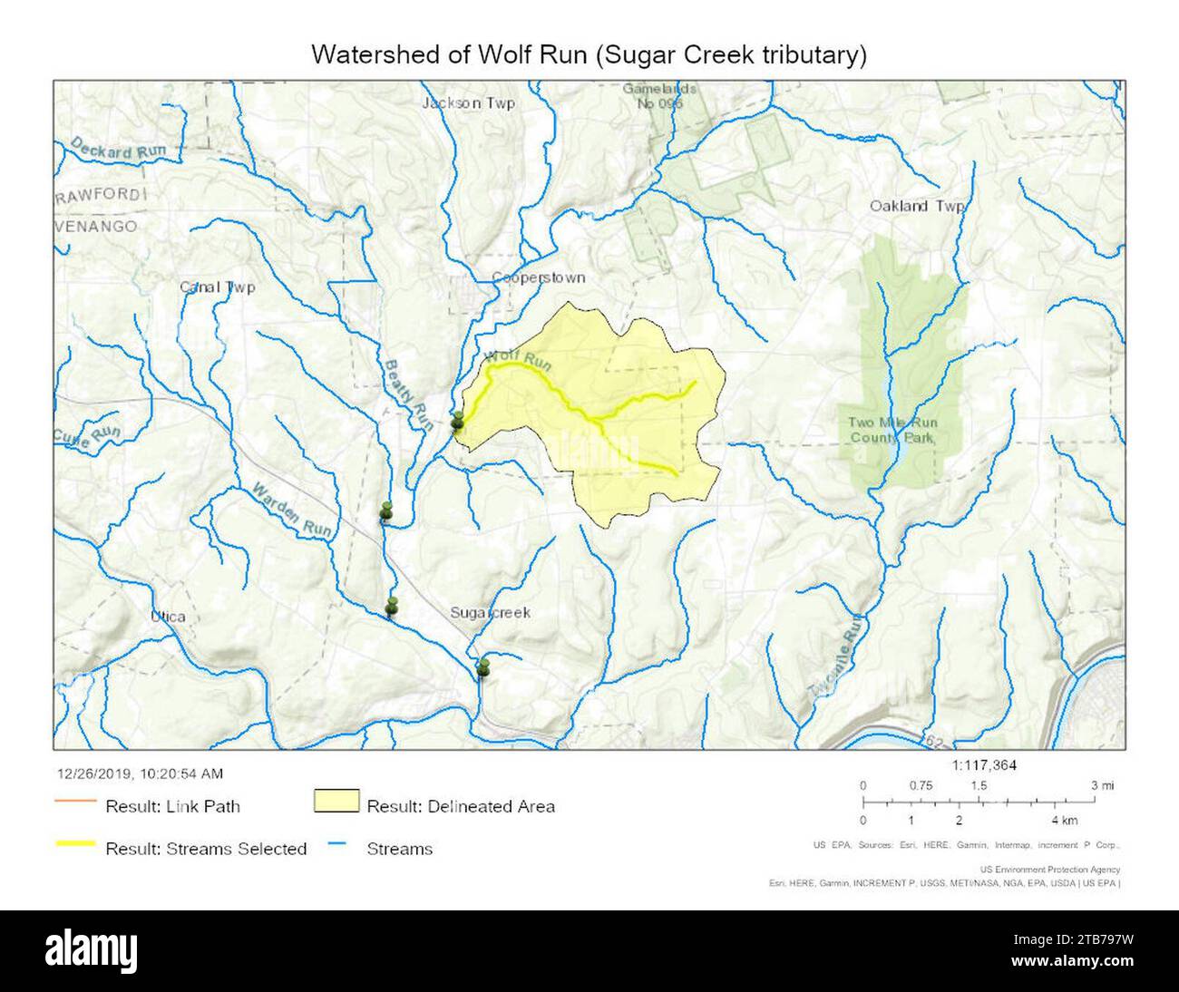 Watershed of Wolf Run (Sugar Creek tributary Stock Photo - Alamy