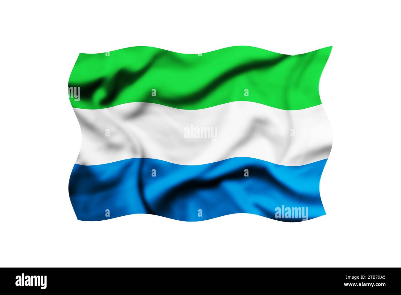 Sierra Leone flag blowing in the wind, Sierra Leone flying flag ...
