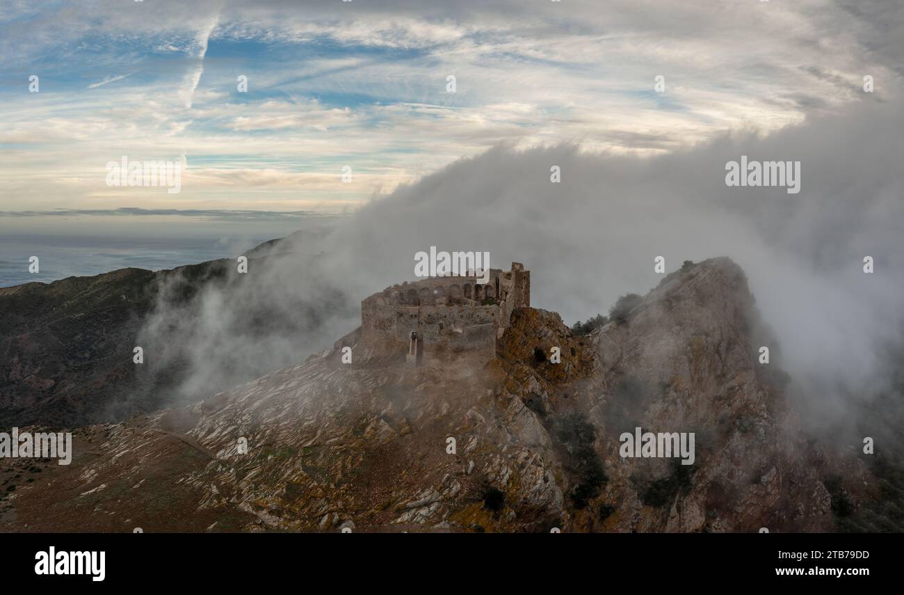 Magazzini, Italy - 14 November, 2023: drone view of the Castello del ...