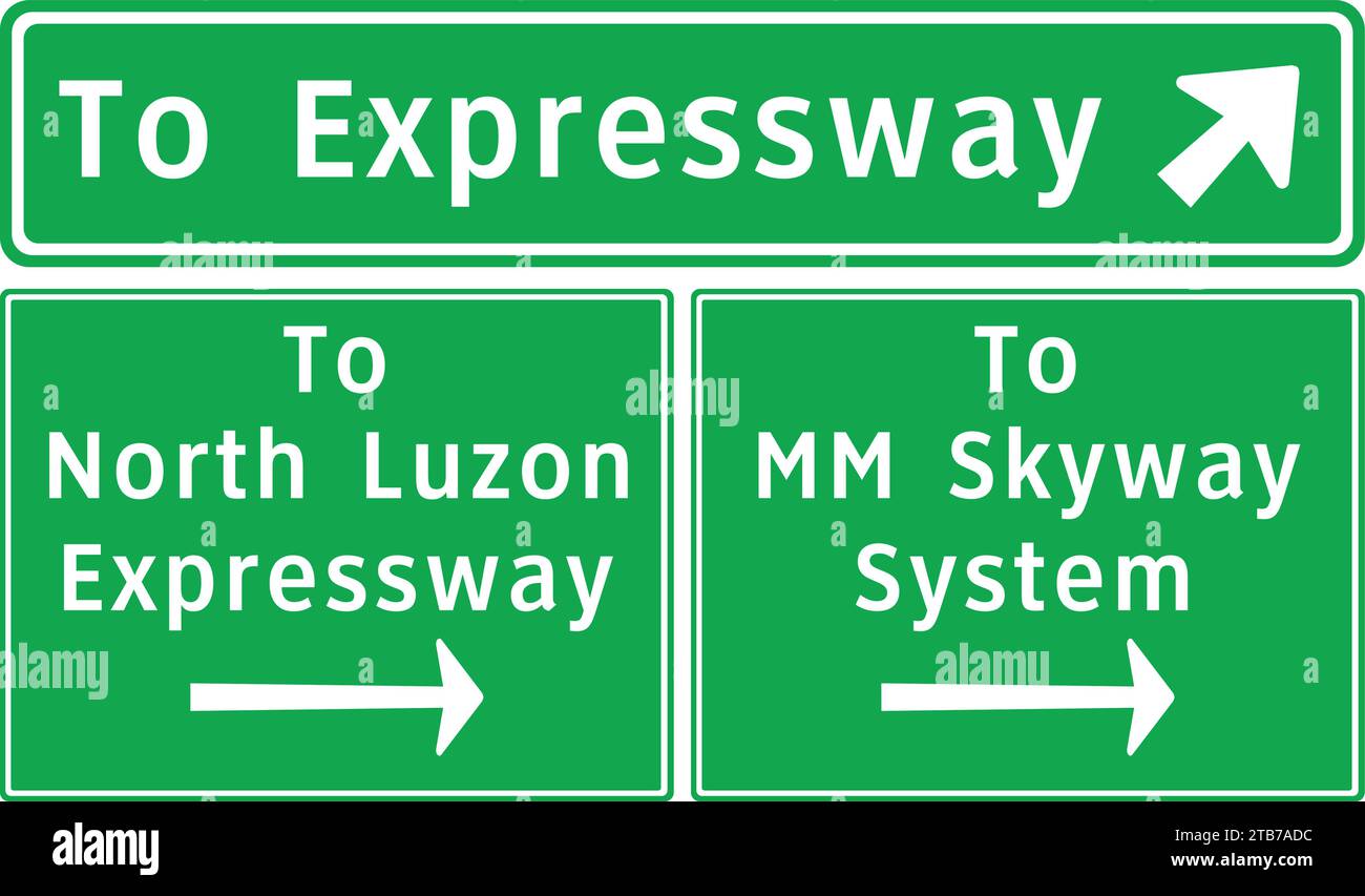 Expressway approach signs, Road signs in the Philippines Stock Vector Image & Art - Alamy