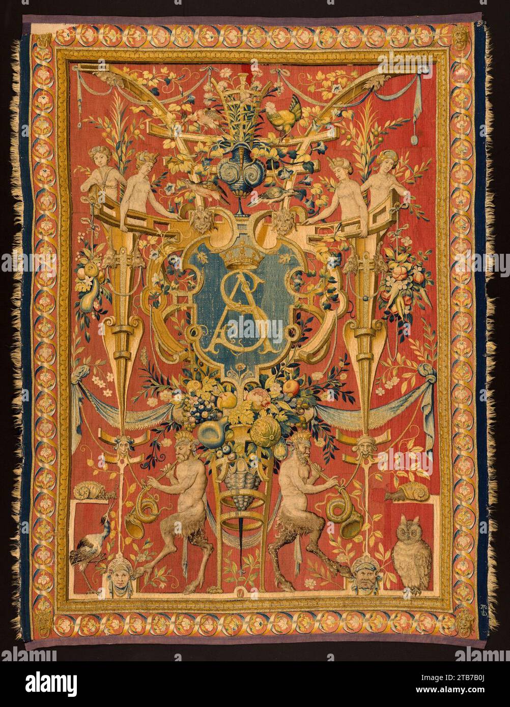 Wawel Arras - Grotesque - Royal Monogram with Musical Satyrs Stock ...