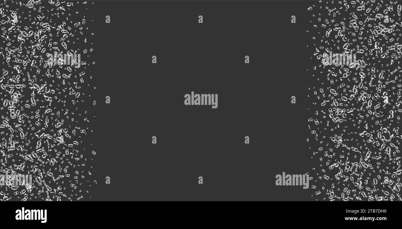 Concept of school background. White chalk numbers and digits falling ...
