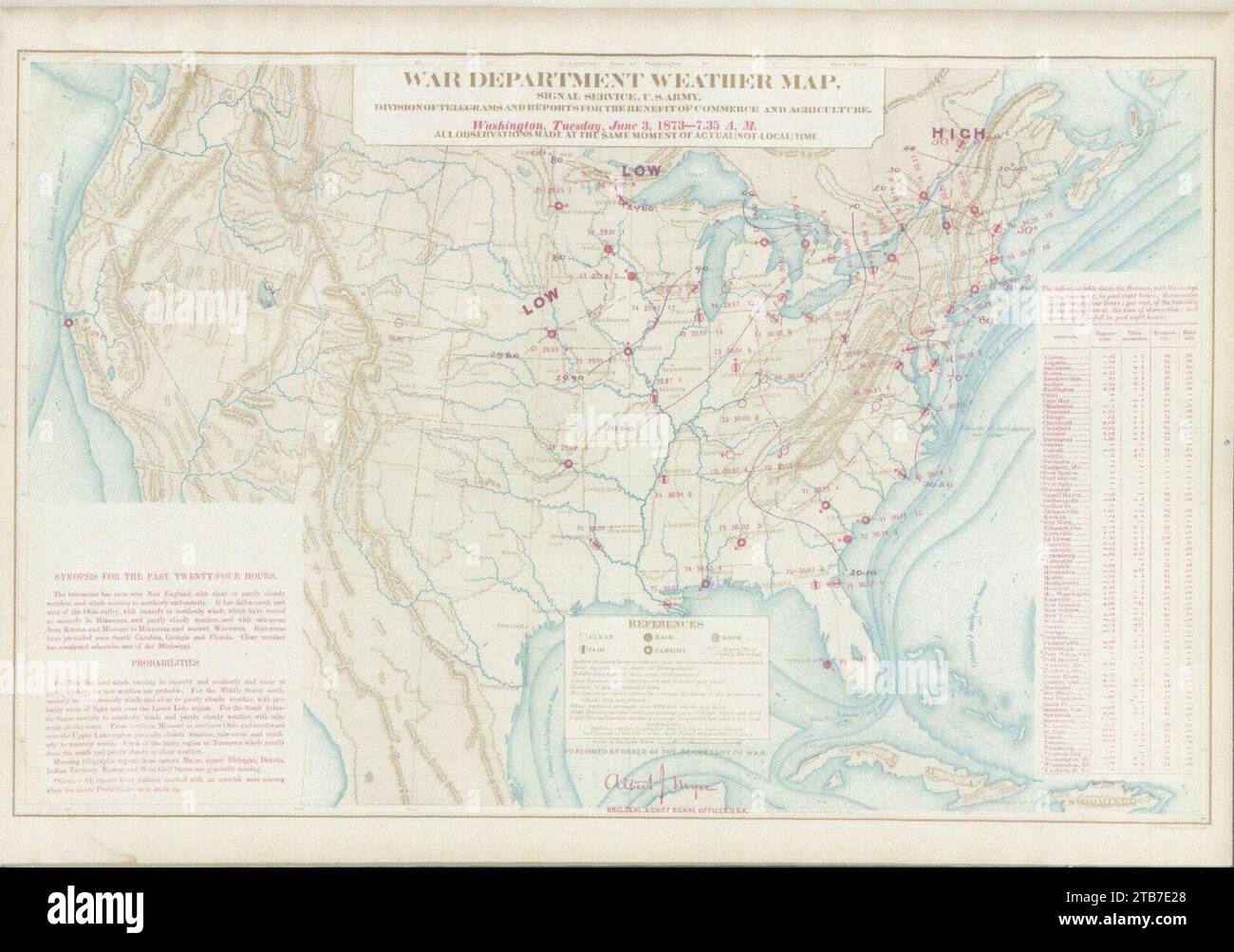 Historical weather map hi-res stock photography and images - Alamy