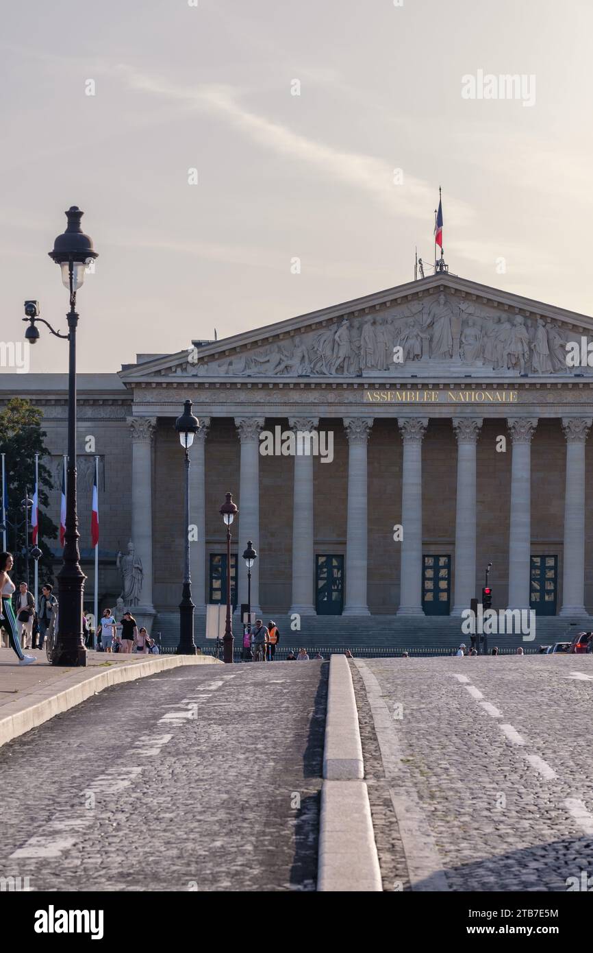 Paris, France - October 8, 2023 : View of the Assemblée National, the ...