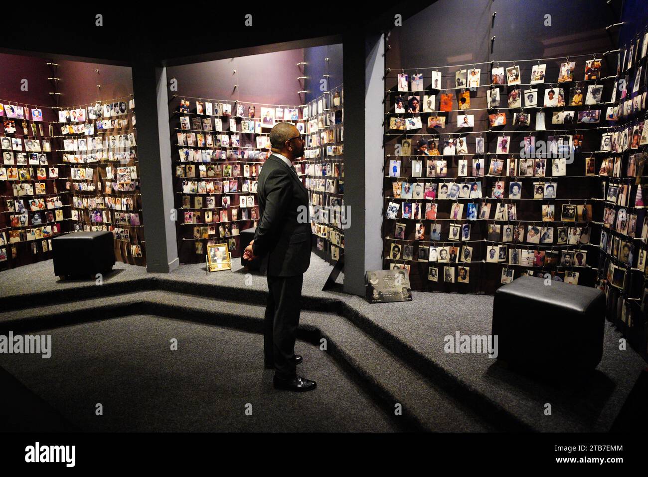 Home Secretary James Cleverly views photographs of victims of the ...