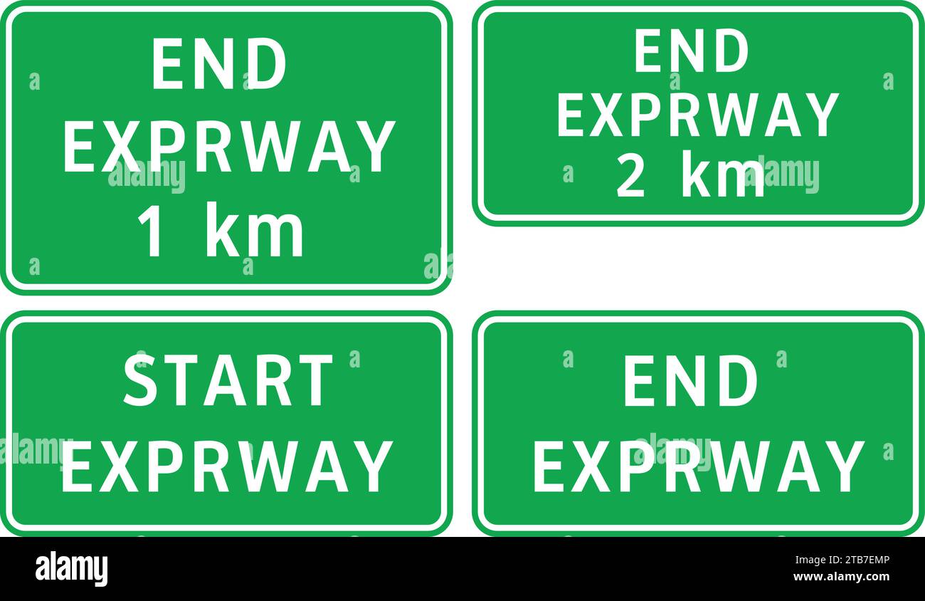 End of expressway signs, Road signs in the Philippines Stock Vector ...