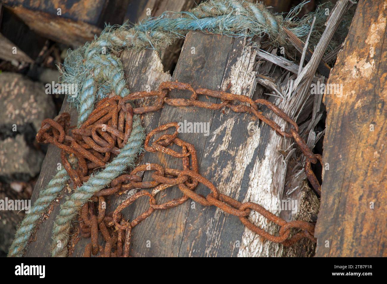 Rusted chains and weathered textures Stock Photo - Alamy
