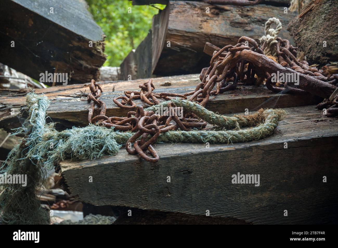 Rusted chains and weathered textures Stock Photo - Alamy