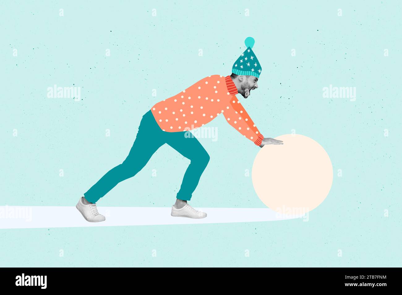 Snowball rolling illustration hi-res stock photography and images - Alamy
