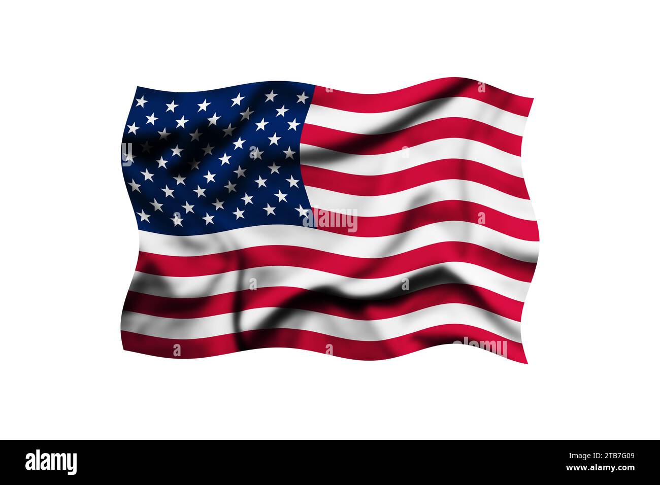 American Flag Waving Vector Background
