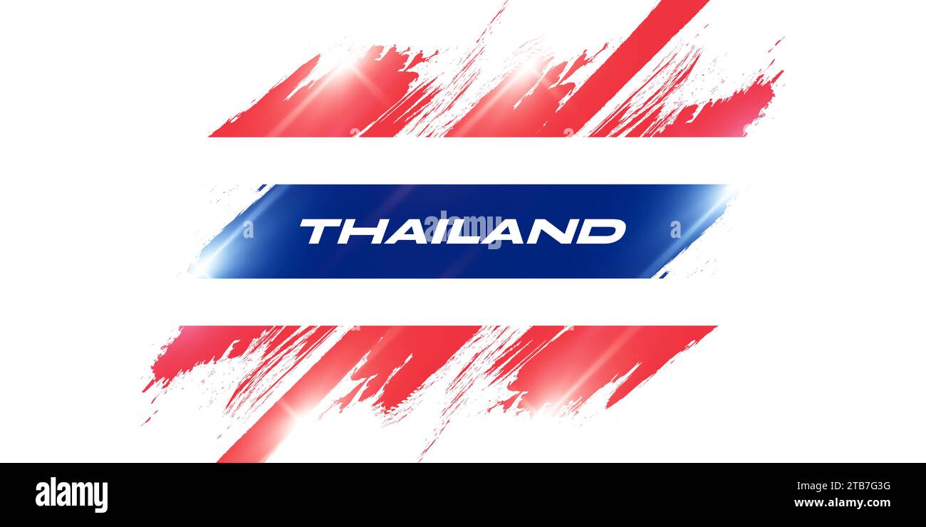 Thailand Flag in Brush Paint Style with Shining Effect. National ...
