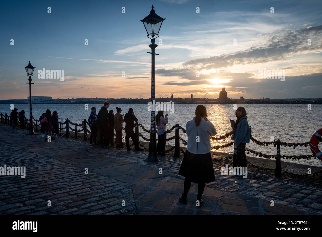 Sunset, Waterfront, Liverpool, UK Stock Photo - Alamy