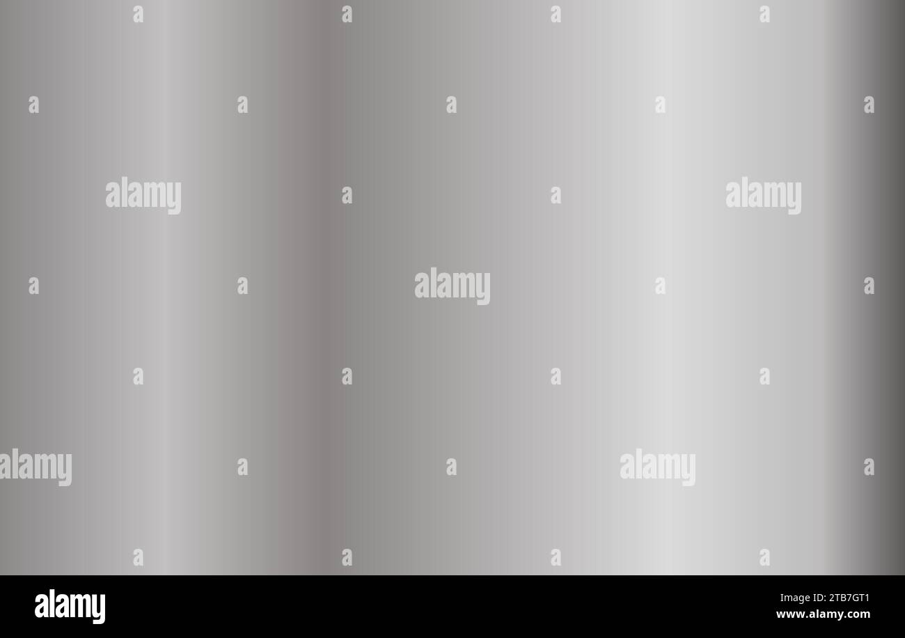 Metal silver gradient. Gray shiny aluminum shapes. Vector chrome plate ...