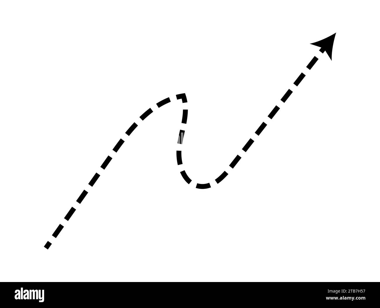 Dashed arrow set. Vector doodle dot line. Thin pointer arrows Stock ...