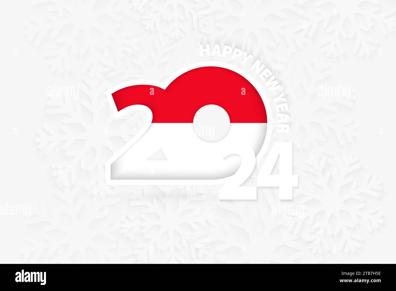 New Year 2024 For Indonesia On Snowflake Background Greeting Indonesia