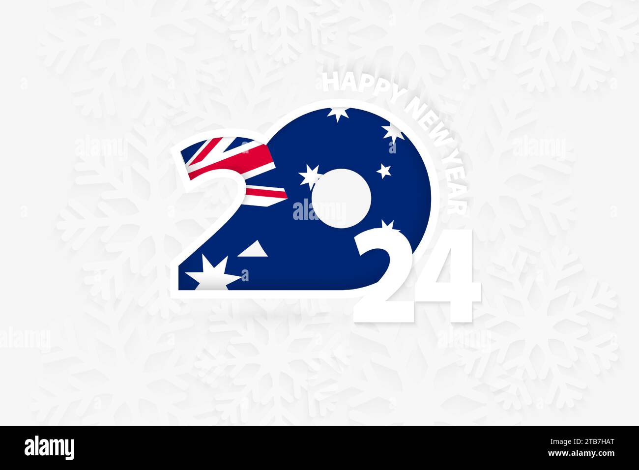 New Year 2024 for Australia on snowflake background. Greeting Australia ...
