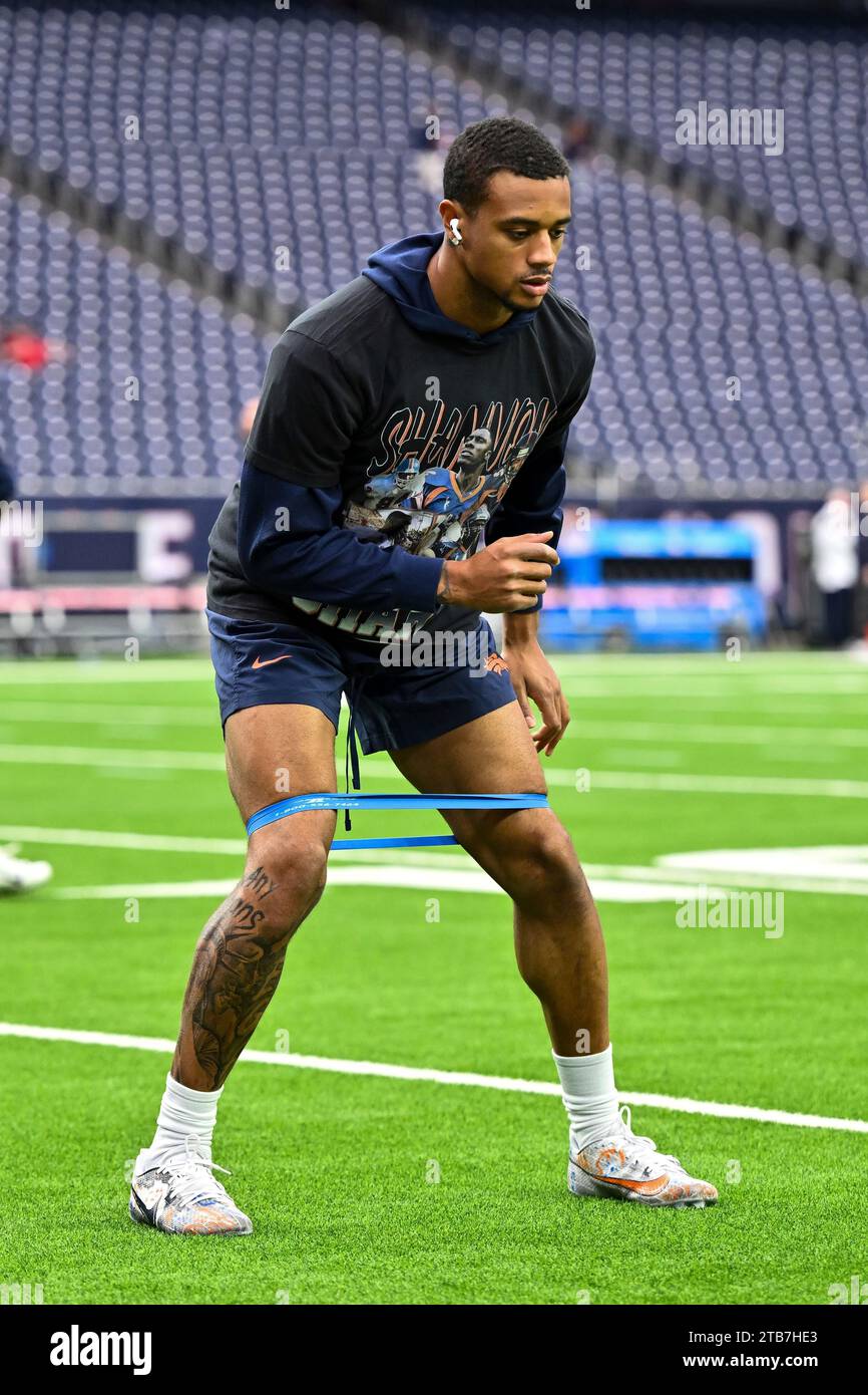 Denver Broncos linebacker Justin Strnad warming up prior to an NFL "My ...