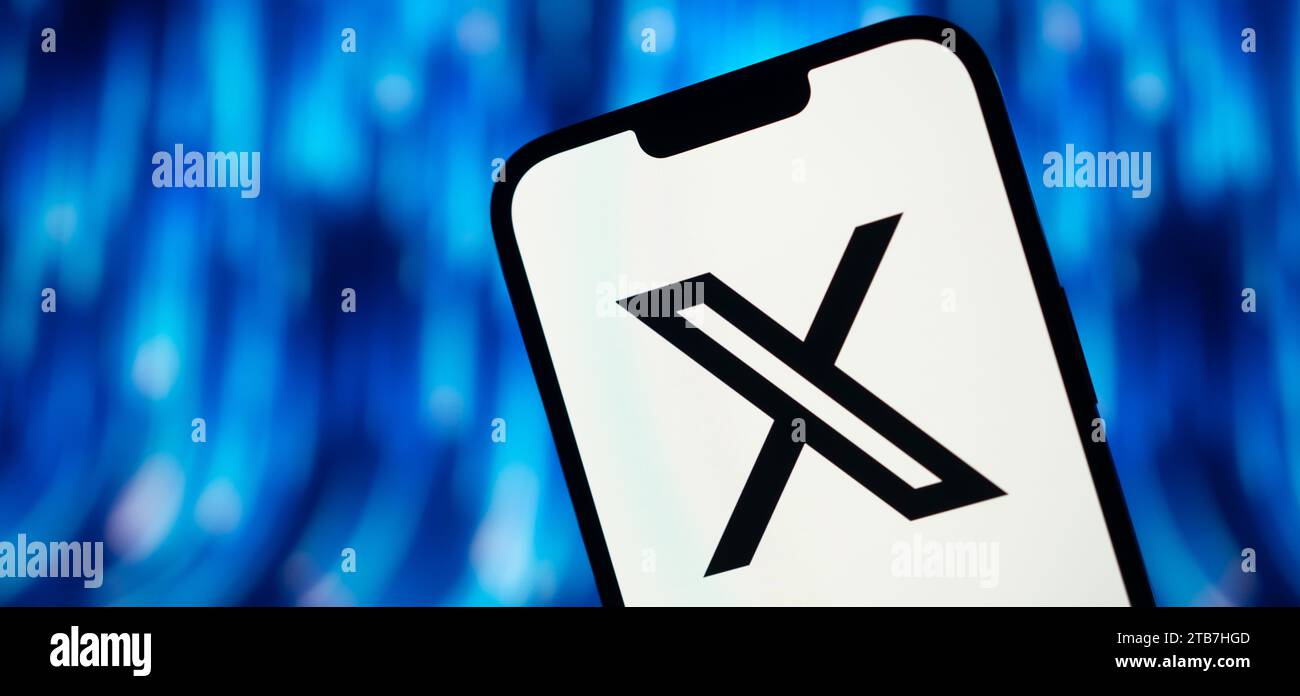 The X corp logo is seen in this photo illustration on 04 December, 2023 ...