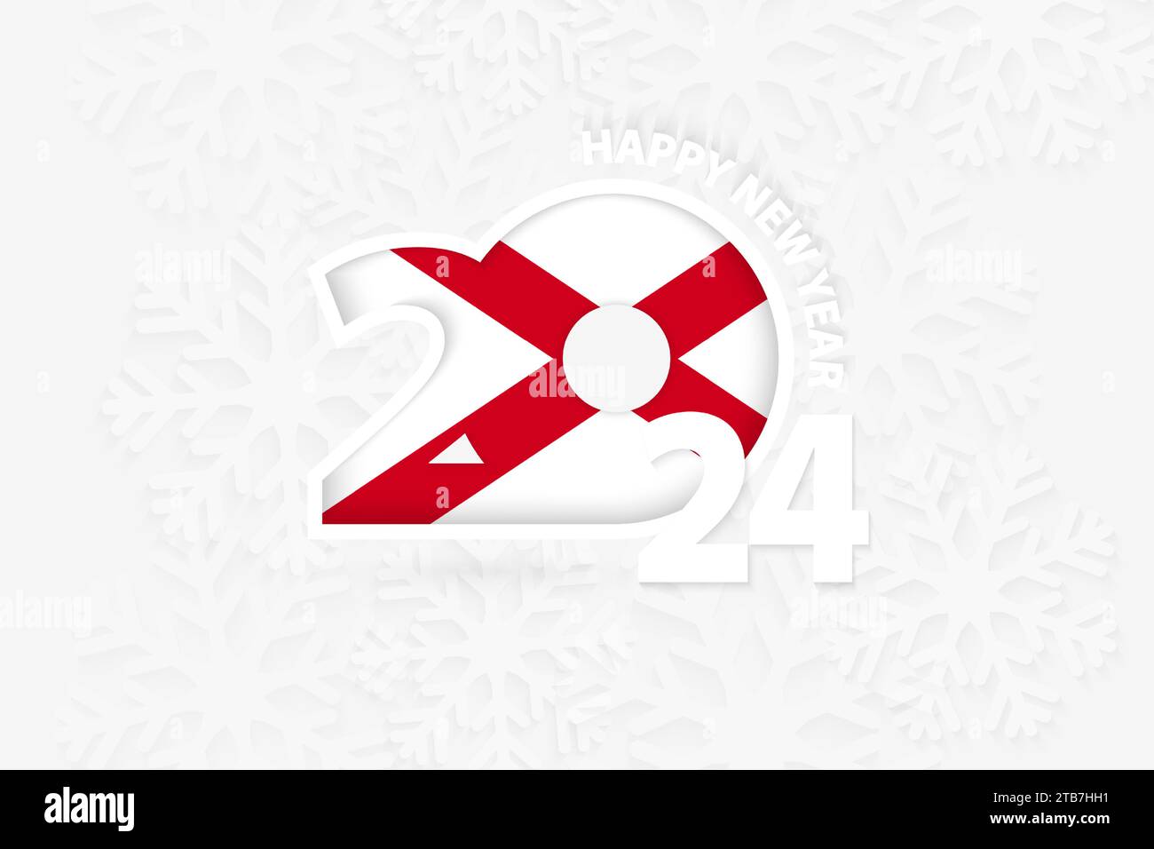 New Year 2024 for Alabama on snowflake background. Greeting Alabama ...