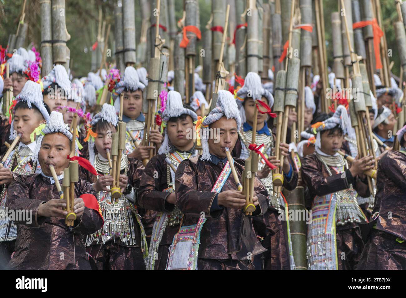 People of Miao ethnic group celebrate the Lusheng Festival in Congjiang ...
