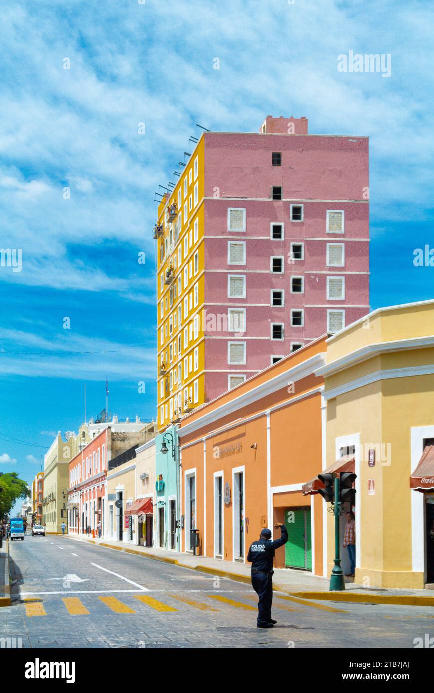 Merida, Yucatan, Mexico, Colorful architecture in the street, Editorial ...
