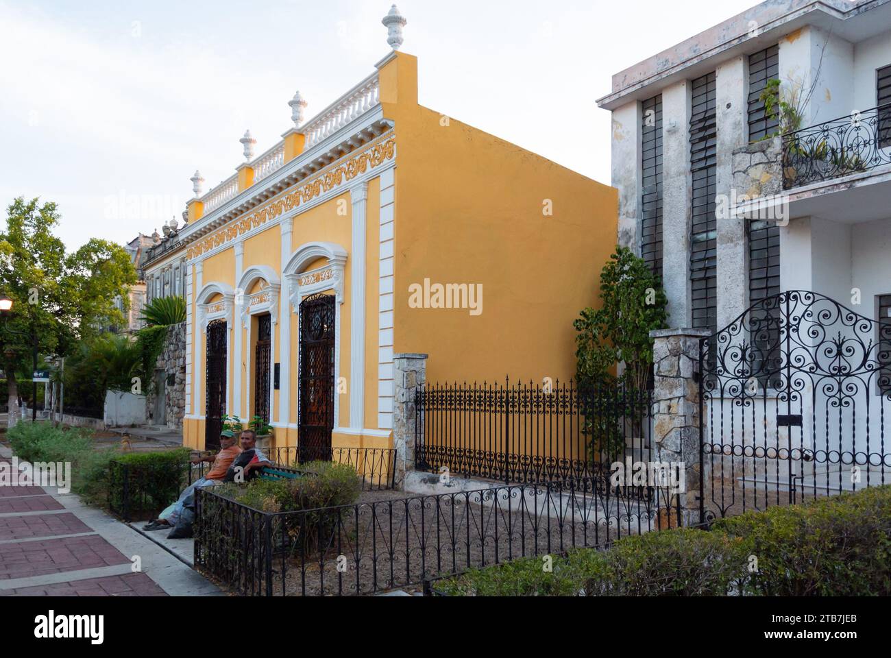 Merida, Yucatan, Mexico, Paseo Montejo with yellow colonial ...