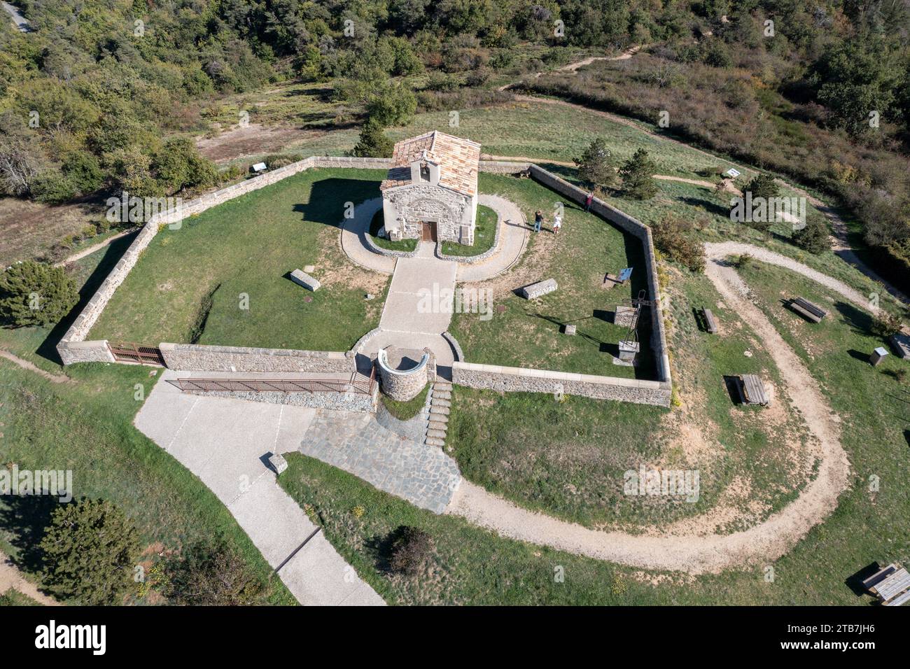 Saint-Romain-de-Lerps (south-eastern France): aerial view of the ...