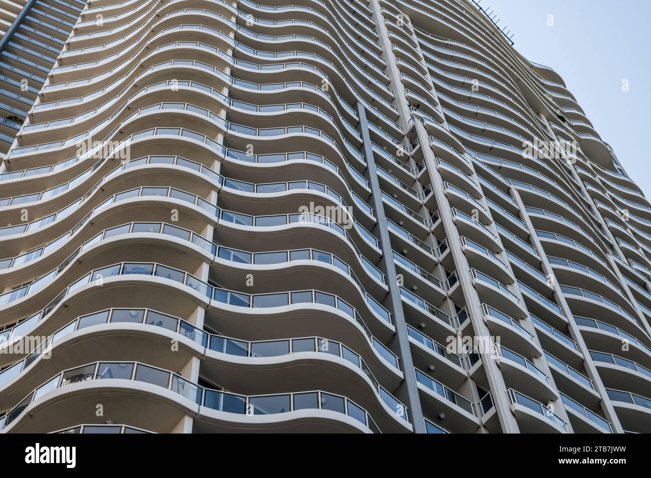 Modern apartment building with curvy lines in Brisbane, Australia Stock ...